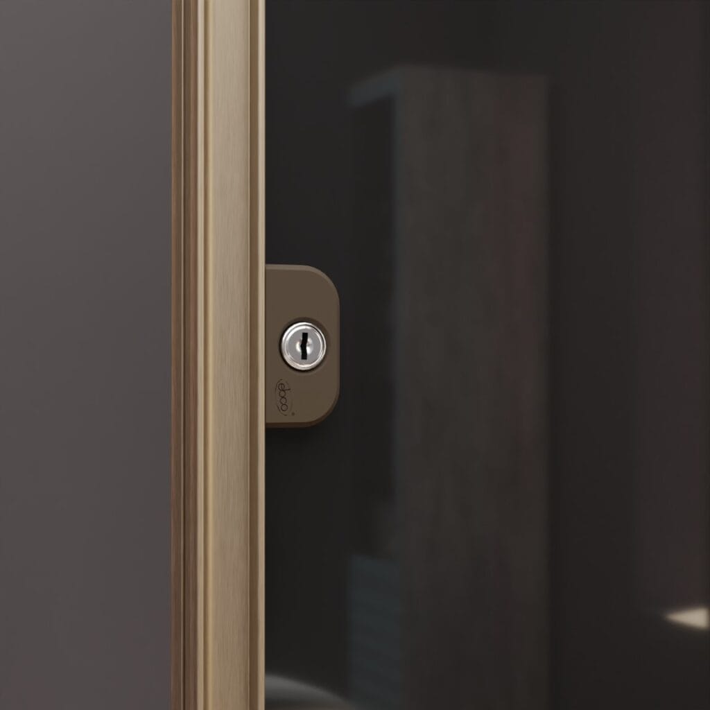 Walk-in Sliding Push Lock - Glass / Wood