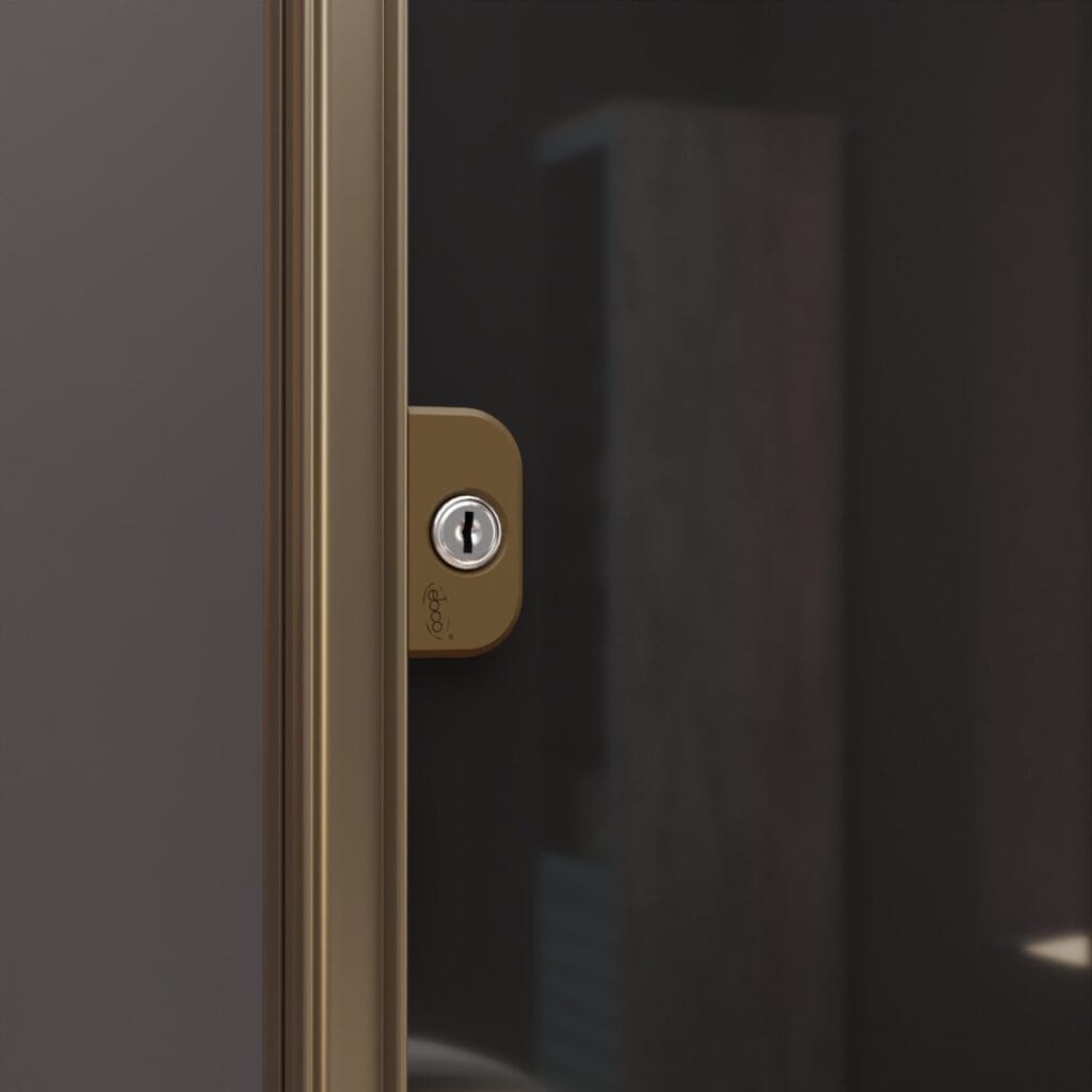 Walk-in Sliding Push Lock - Glass / Wood
