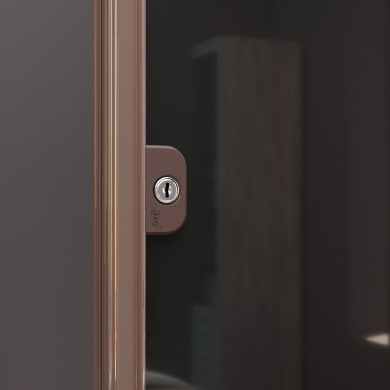 Walk-in Sliding Push Lock - Glass / Wood