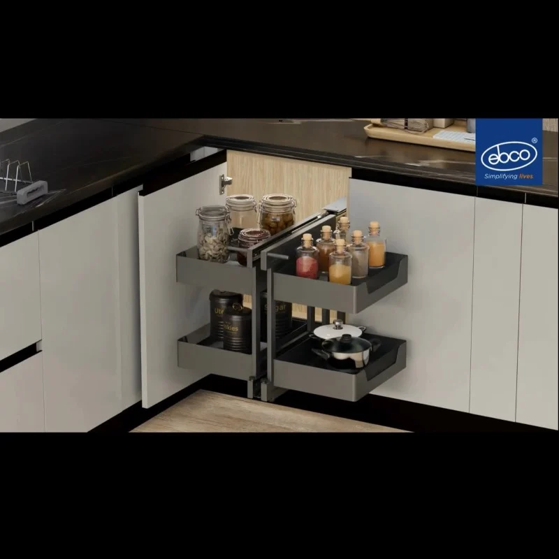 Magic Corner Double Pullout - Glass - Ebco